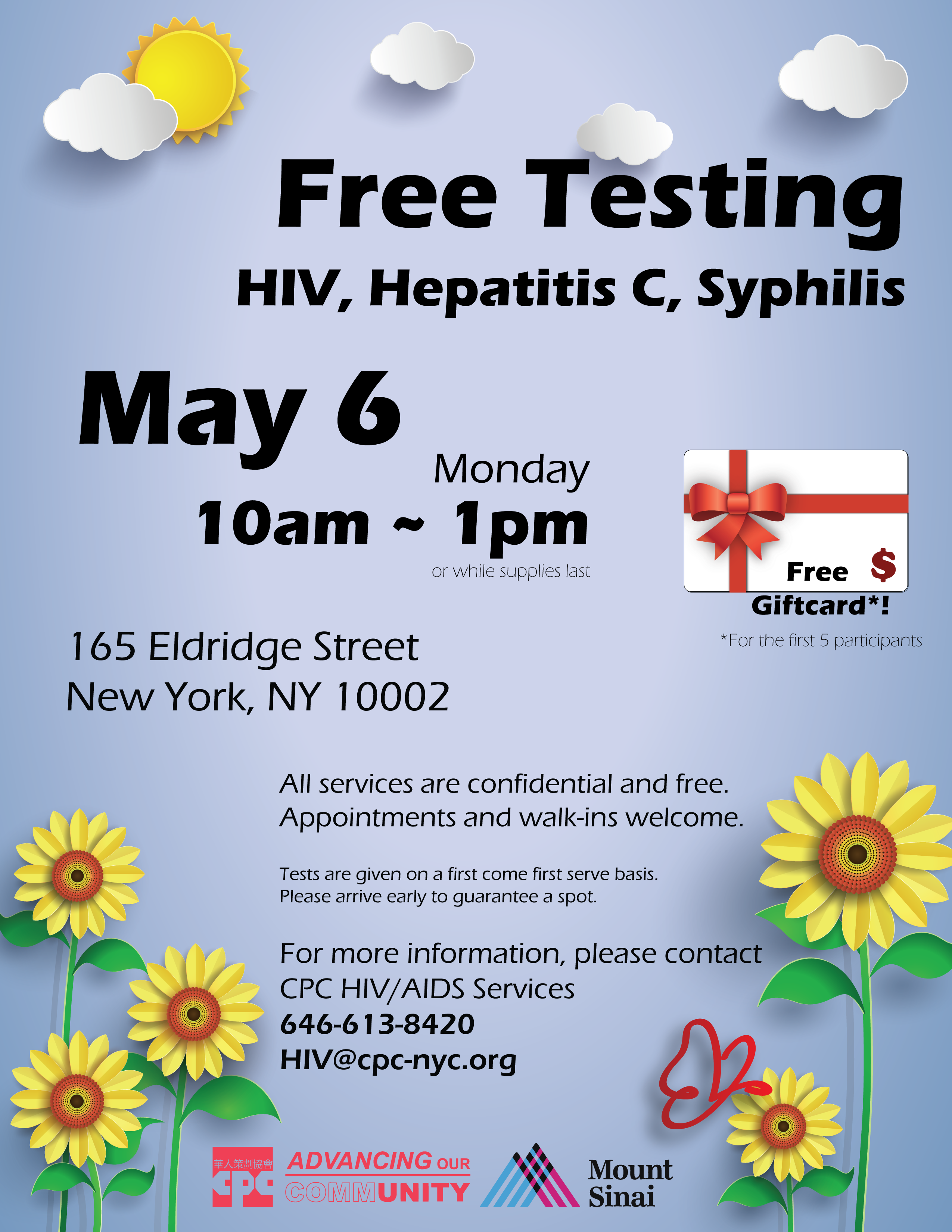 Free HIV and STDs Testing 愛滋及性病免費檢測 2019-05-06 15:00:00 to 2019-05-06 ...